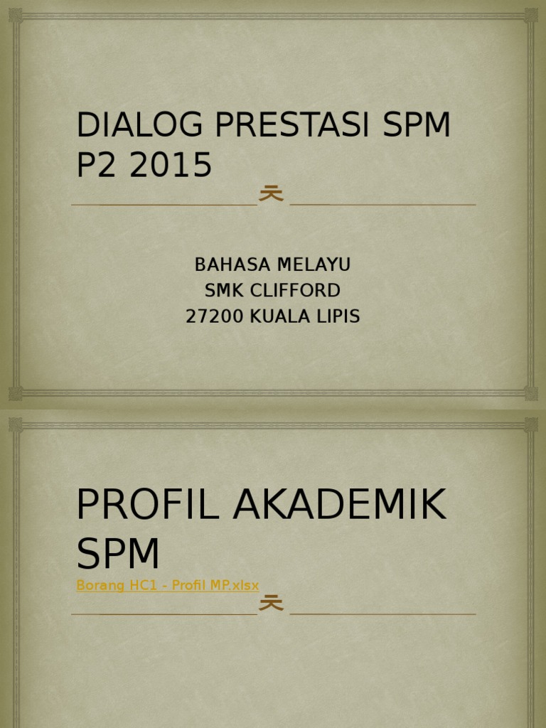 DIALOG PRESTASI SPM (Contoh) | PDF