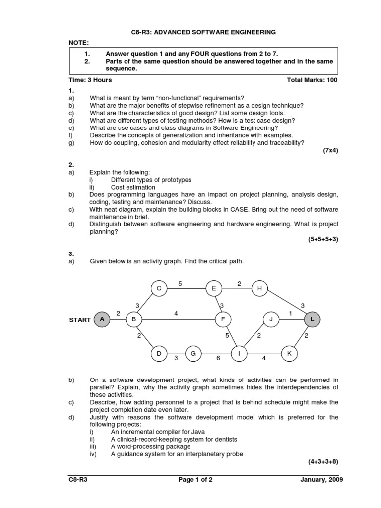 c8-r3: Advanced Software Engineering Note: 1. 2. | PDF | Reliability ...