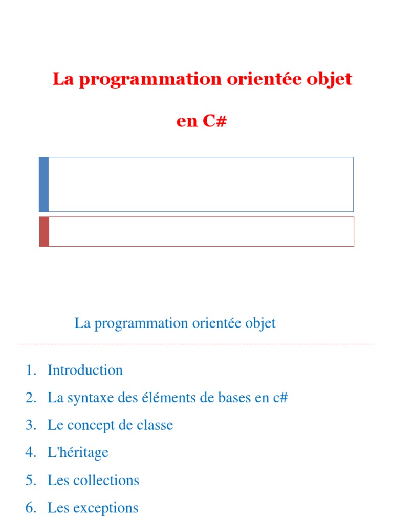 C Sharp Part2 | PDF | Classe (informatique) | C# (Langage de programmation)