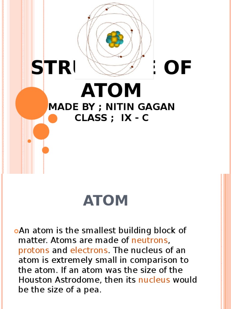 Structure of Atom | PDF | Atoms | Neutron