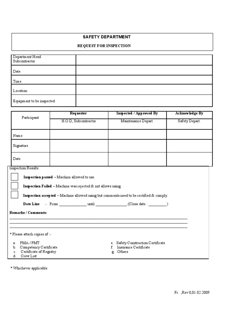Safety Department Checklist Format | PDF | Crane (Machine) | Valve