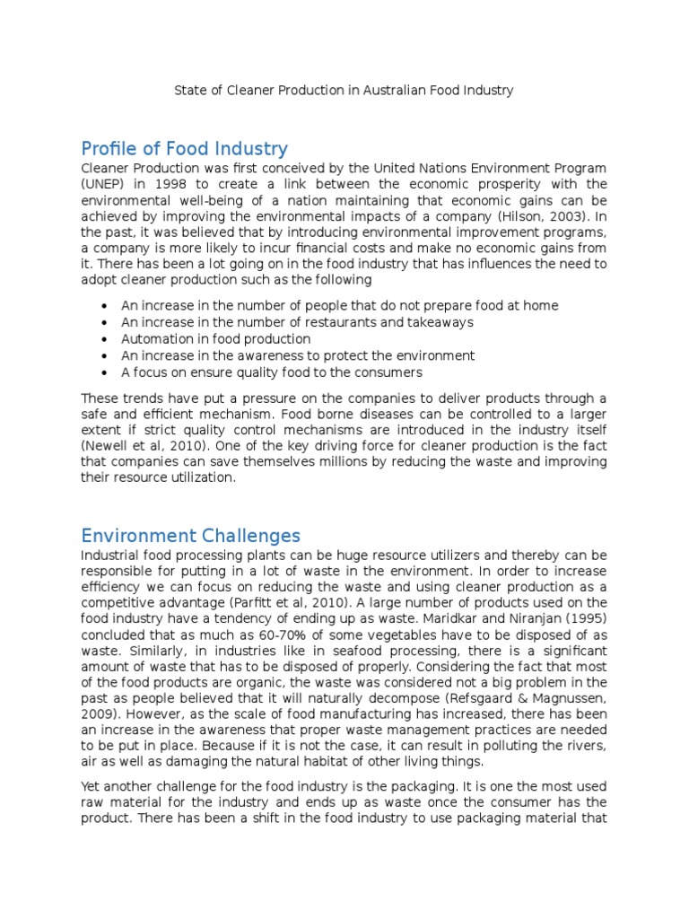 State of Cleaner Production | Download Free PDF | Foods | Waste