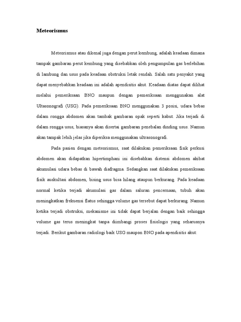 Penjelasan Meteorismus dan Diagnosisnya | PDF | Sains & Matematika