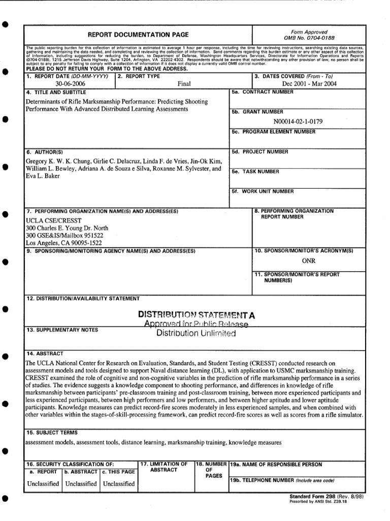 Determinants of Rifle Marksmanship Performance | Marksman | United ...