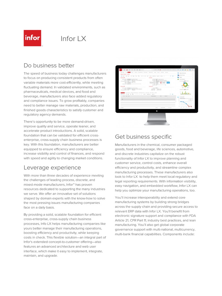 Infor LX | Supply Chain | Enterprise Resource Planning | Free 30-day ...