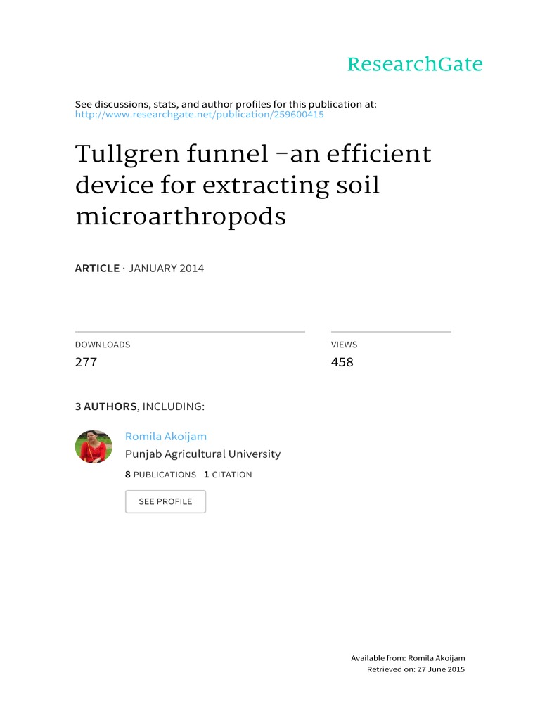 Tullgren Methods Efficient | PDF | Soil | Biodiversity