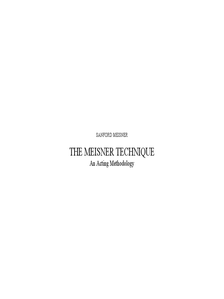 Sanford Meisner | PDF | Acting | Theatre