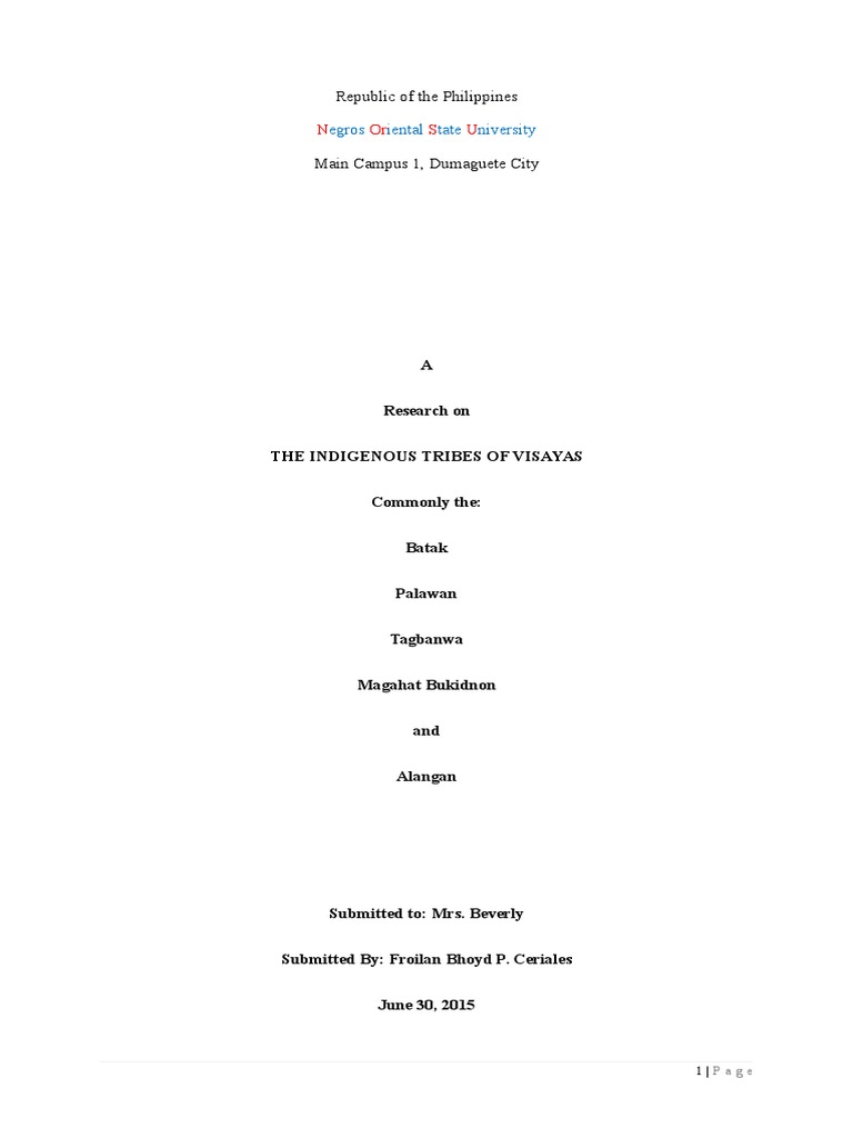 Indigenous Tribes of the Visayas | PDF