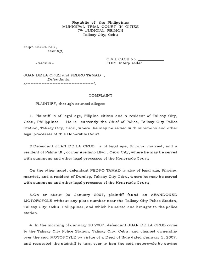 New Interpleader | PDF | Plaintiff | Lawsuit