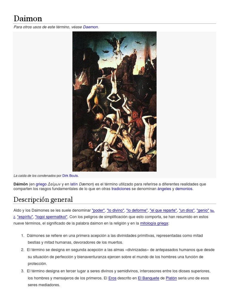 Daimon (Significado y Concepciones) | Demonios | Mitología griega