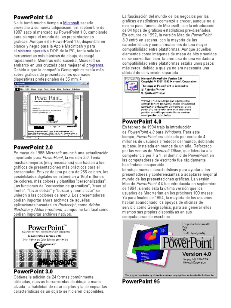 Historia de PowerPoint 1 | PDF | Microsoft PowerPoint | Introducciones ...