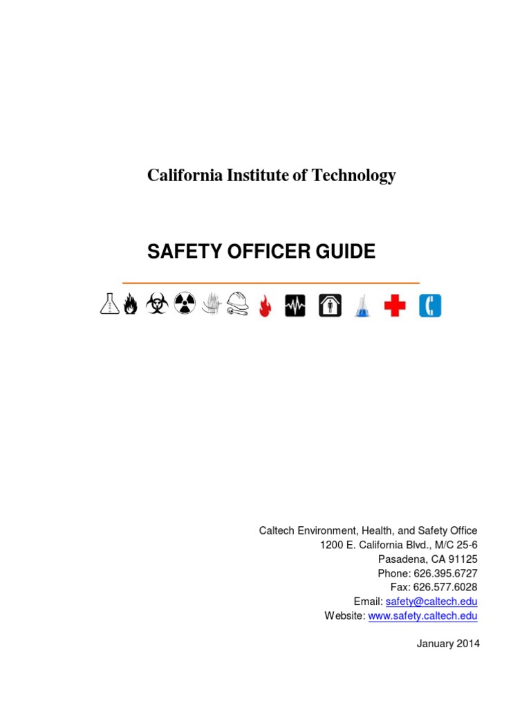 Caltech Safety Officer Guidelines | PDF | Laboratories | California ...
