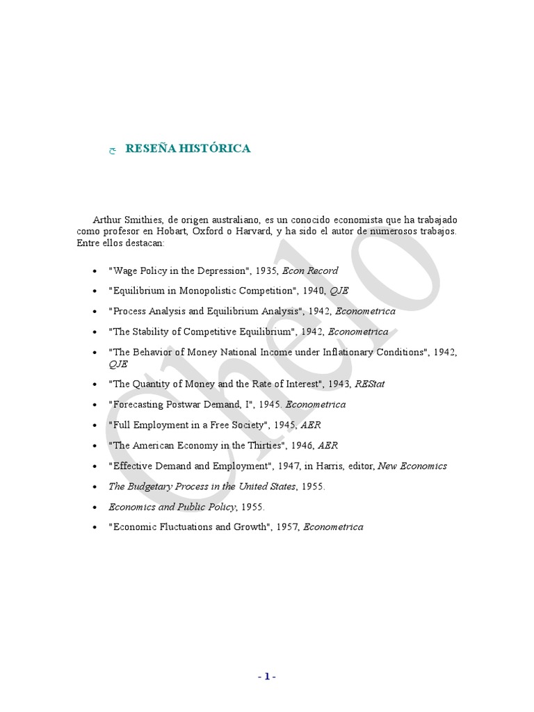 Modelo de Inversión de Arthur Smithies | PDF | Inversiones | Beneficio ...