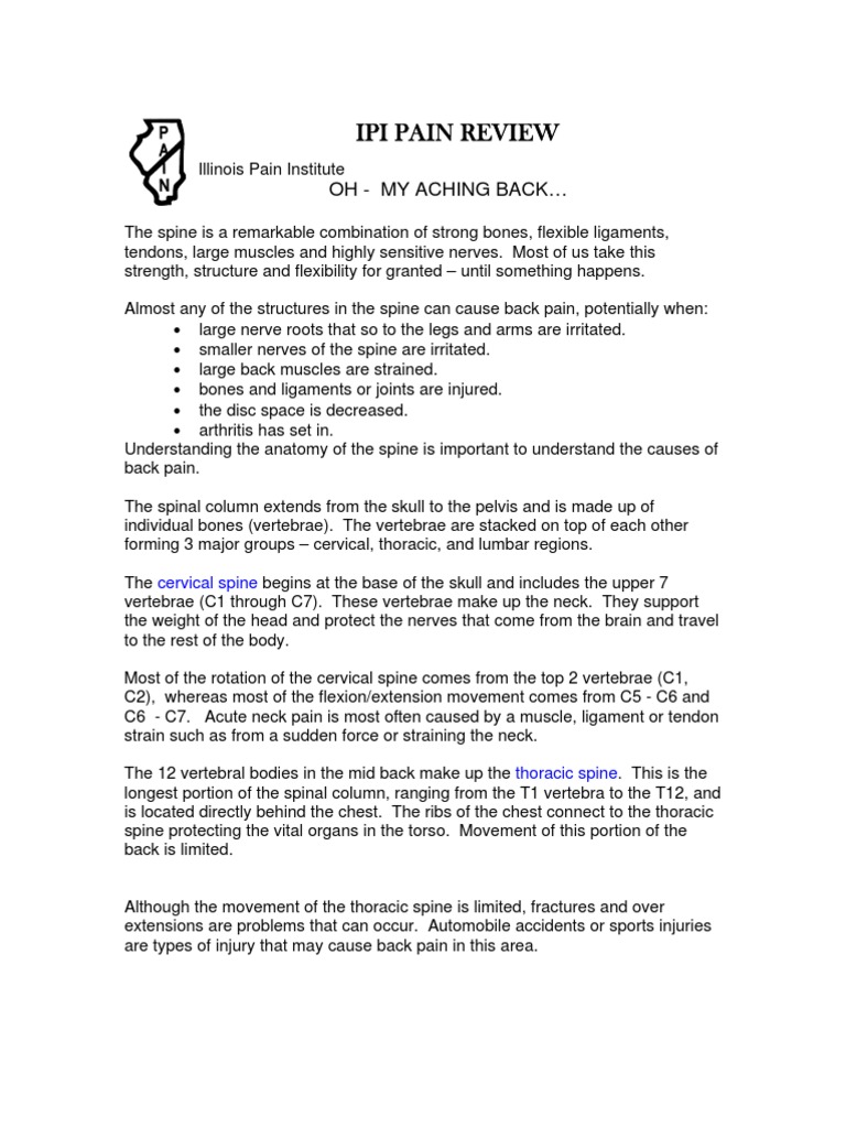 Oh My Aching Back | Download Free PDF | Vertebral Column | Back Pain