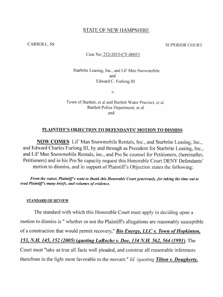 Plaintiff's Objection to Dismissal Motion | PDF | Government ...