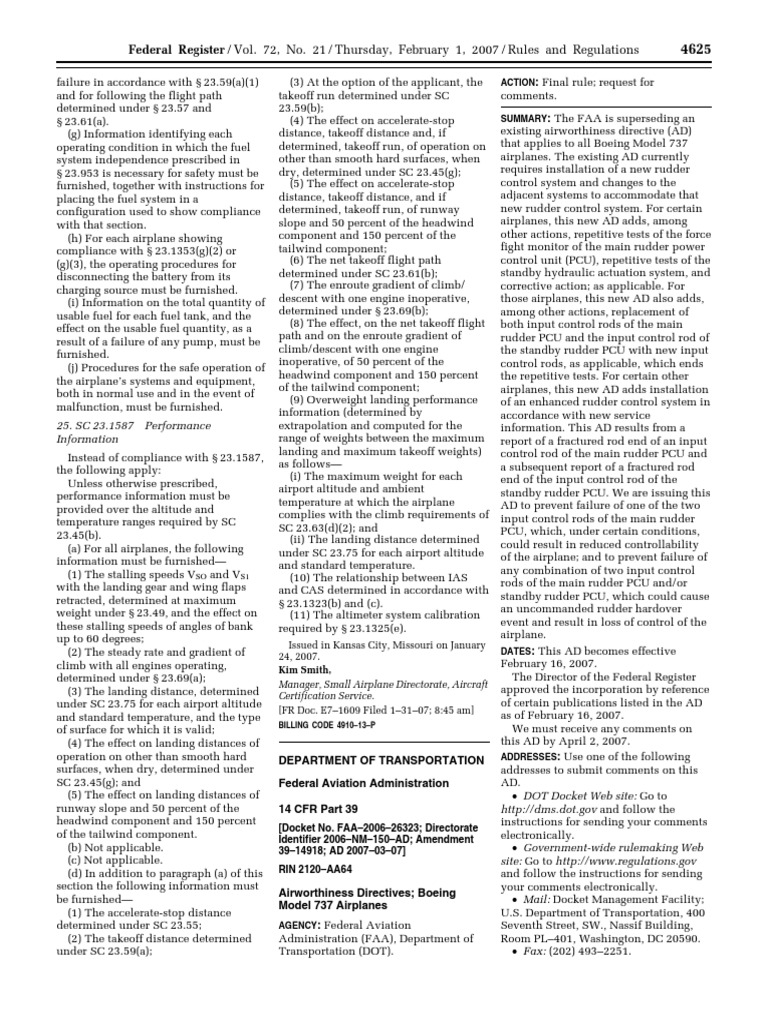 Rule: Airworthiness directives: Boeing | Aviation | Aeronautics