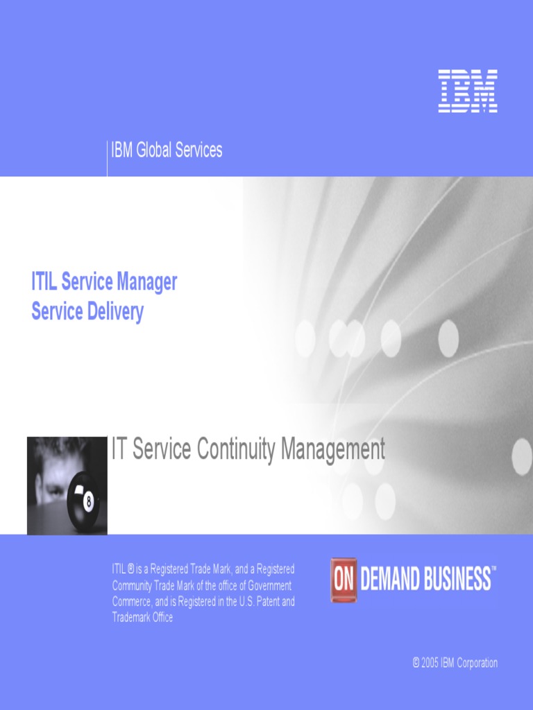IT Service Continuity Management: IBM Global Services | PDF | Itil ...