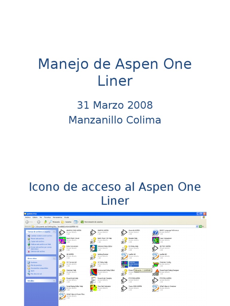 Manejo de Aspen One Liner Sesion Lunes | PDF | Archivo de computadora ...