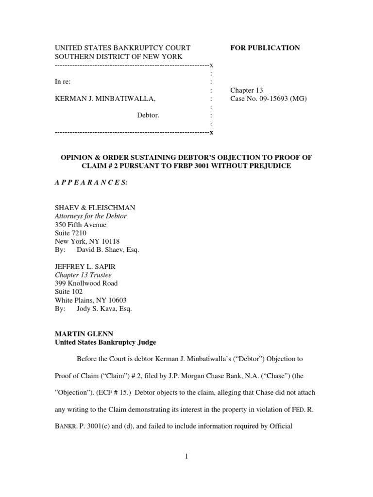 Bankruptcy Court Order on Claim Objection | PDF | Bankruptcy ...