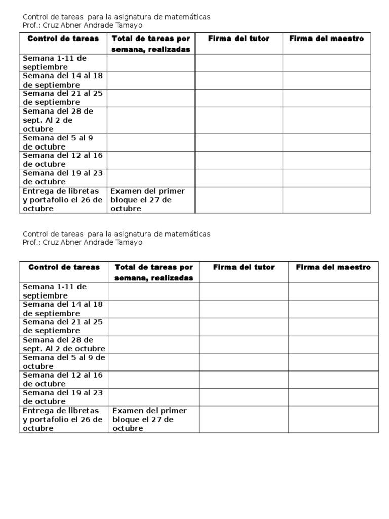 Control de Tareas | PDF