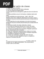 Reglas Básicas en el Salón de Clases | PDF