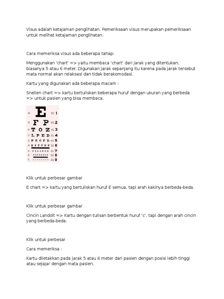 Visus Adalah Ketajaman Penglihatan | PDF