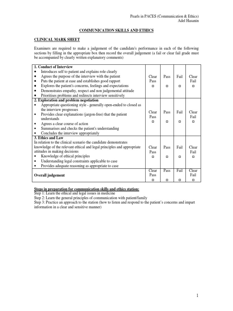PACES 21 - Communication Skills and Ethics | PDF | Confidentiality ...