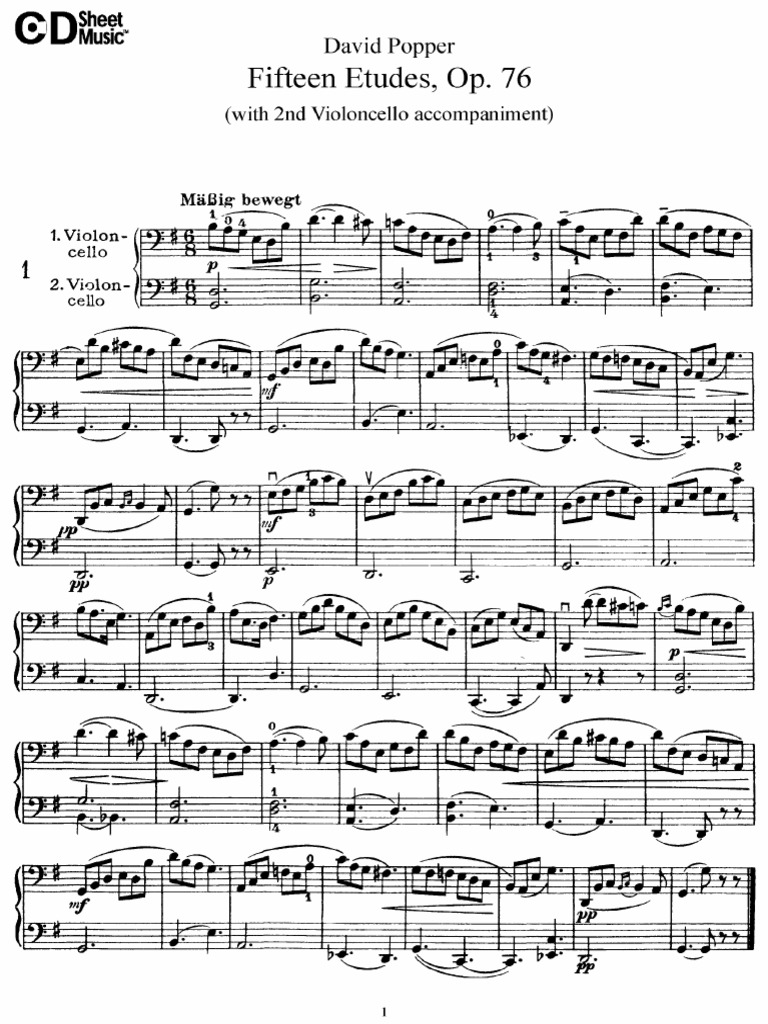David Popper 15 Cello Etudes | PDF