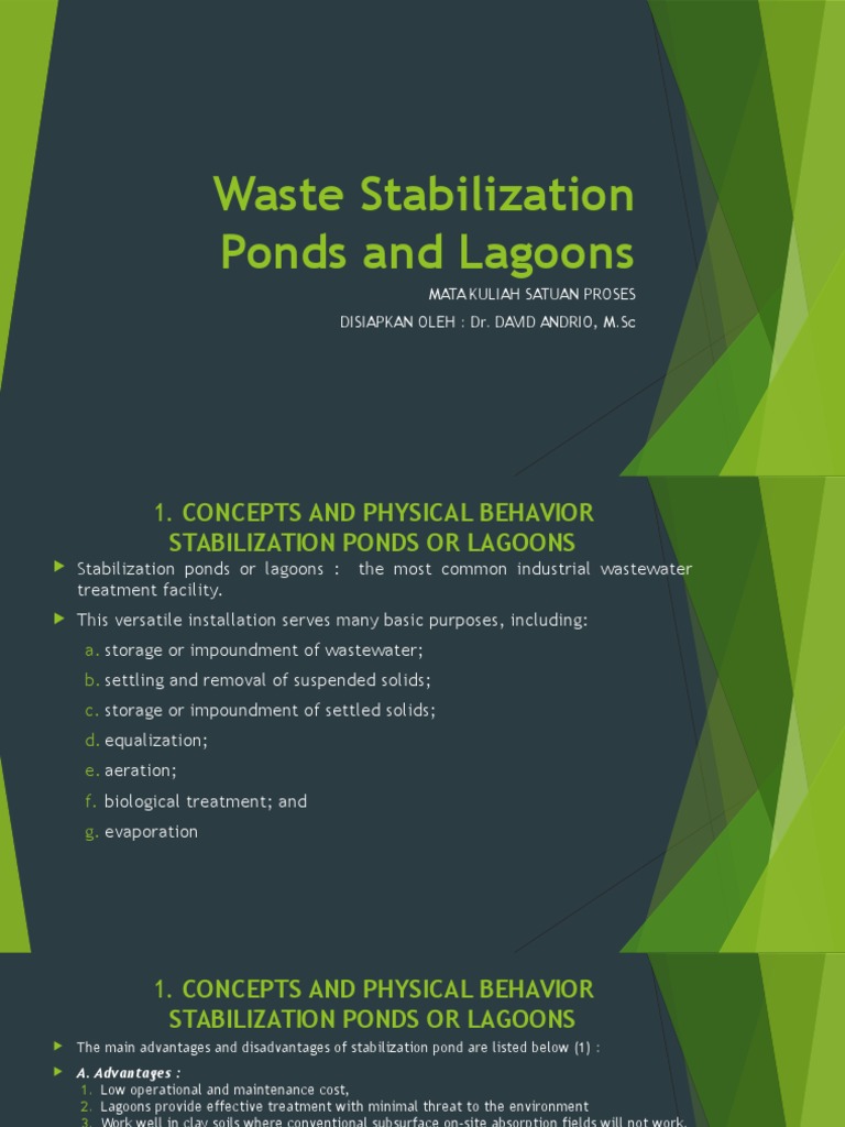 Kuliah 3 Waste Stabilization Ponds and Lagoons | PDF | Carbon Dioxide ...