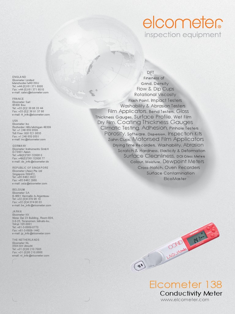 Elcometer 138 Conductivity Meter | Download Free PDF | Materials ...