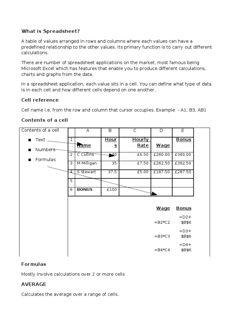What Is Spreadsheet | PDF | Spreadsheet | Computing