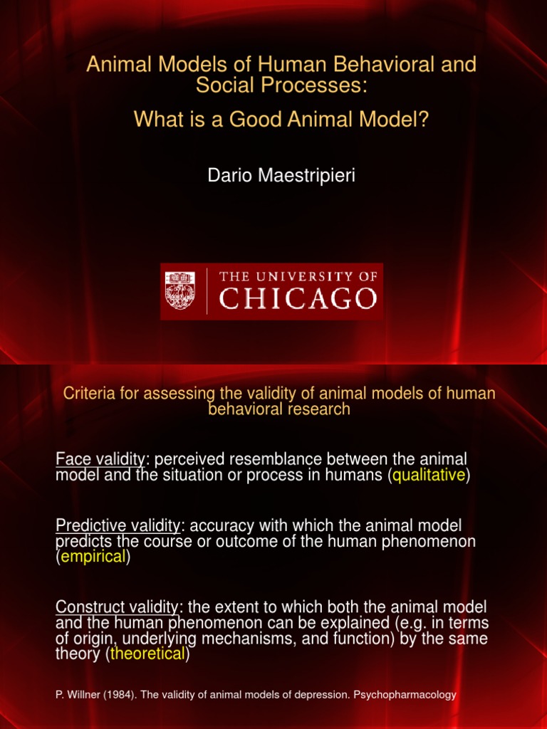 Animal Models of Human Behavioral and Social Processes: What Is A Good ...