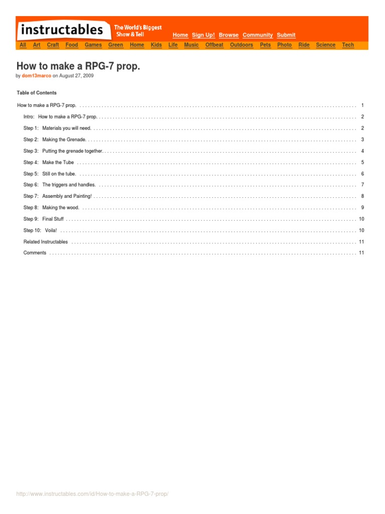 How To Make A RPG 7 Prop | PDF | Adhesive | Paint