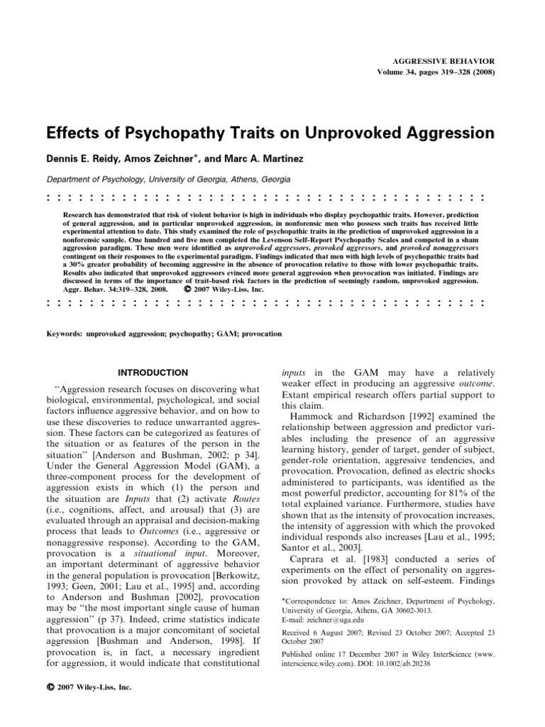Agresivitate Si Psihopatie | PDF | Psychopathy | Aggression