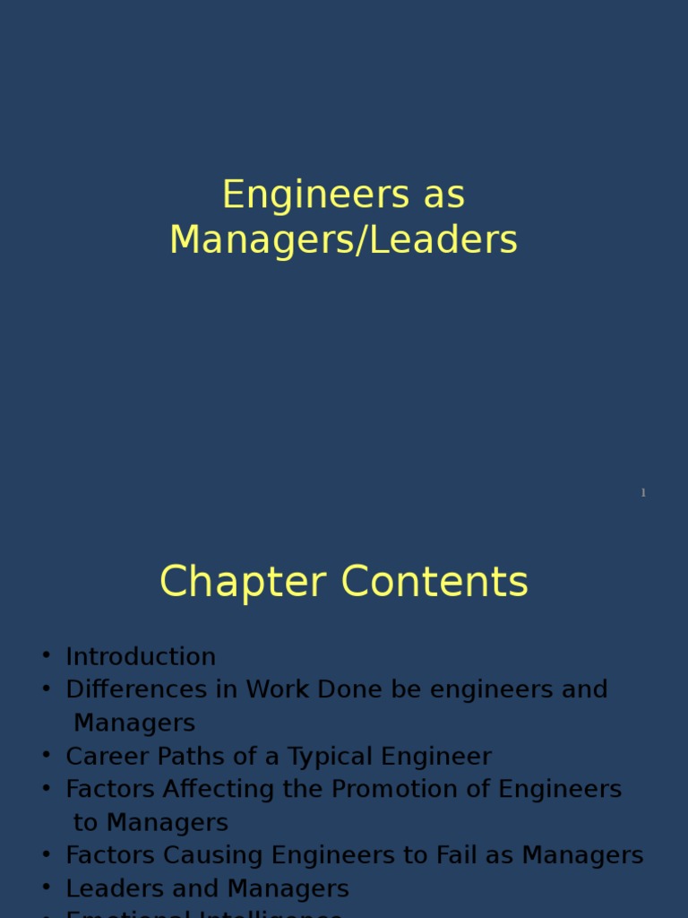 11 - Engineers As Managers & Leaders | PDF | Leadership | Motivation