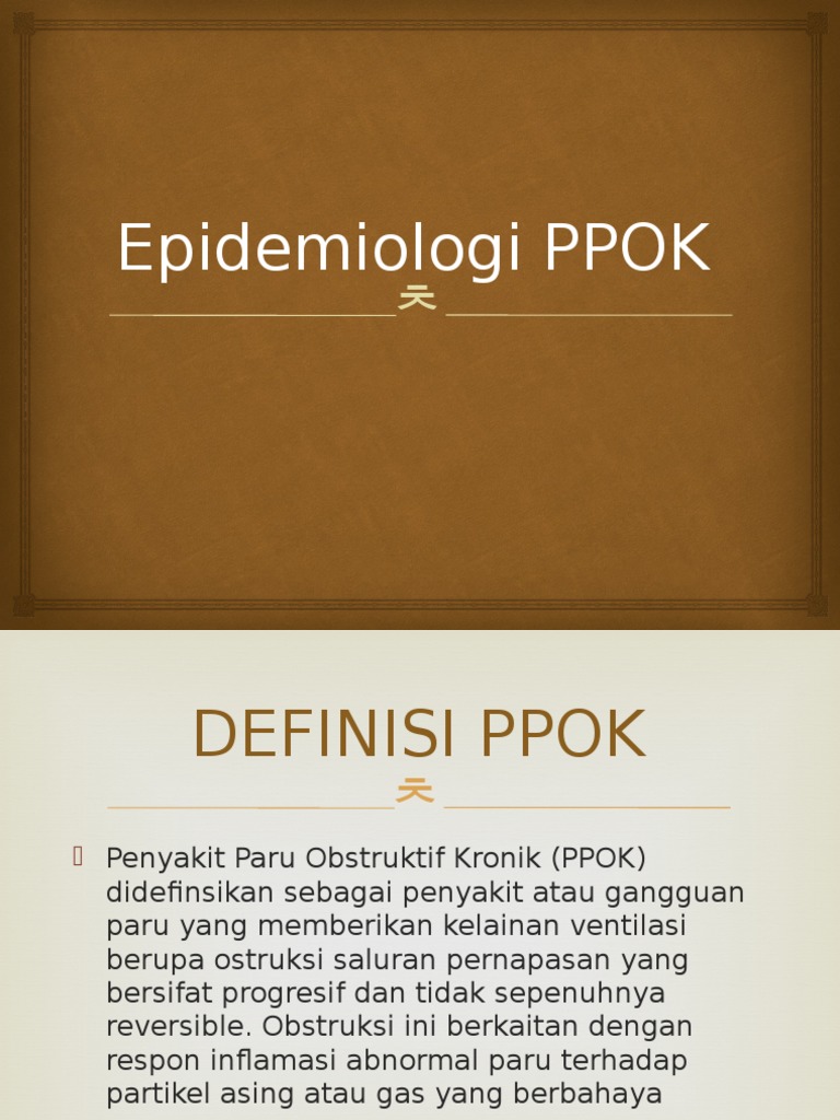 Epidemiologi PPOK | PDF | Pengembangan Diri