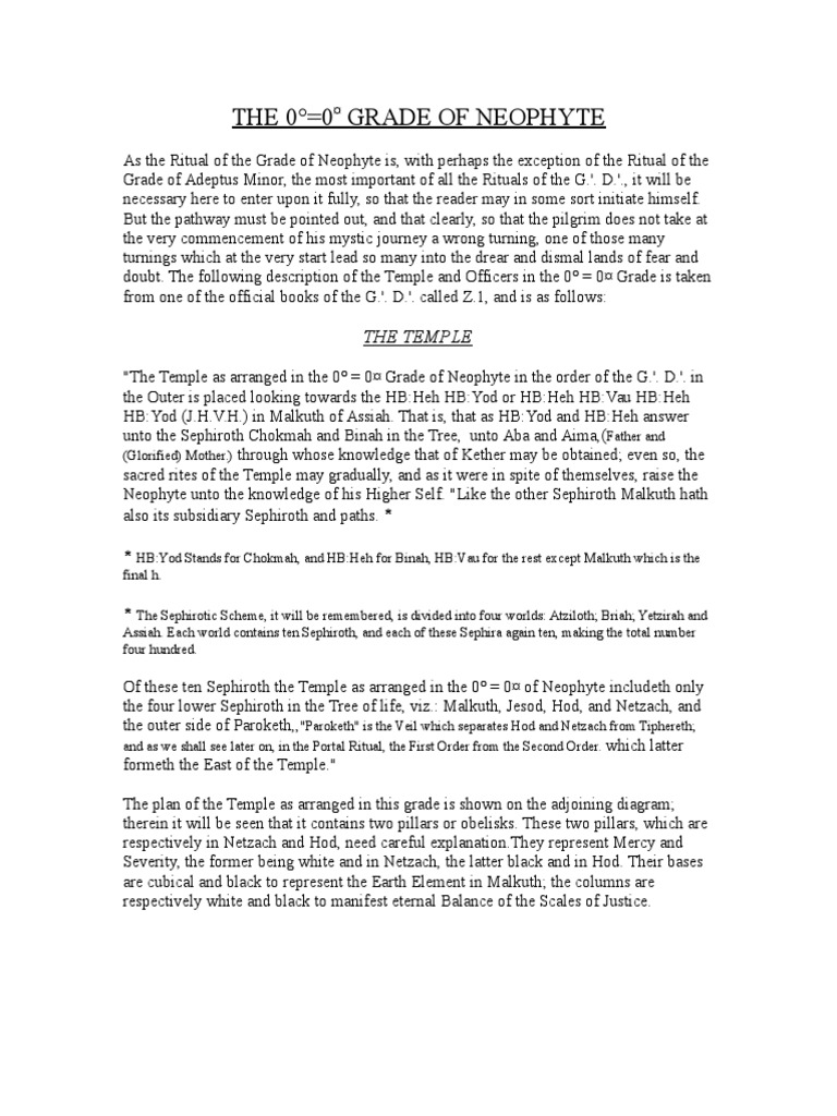 THE 0° 0 Grade of Neophyte | Download Free PDF | Isis | Osiris