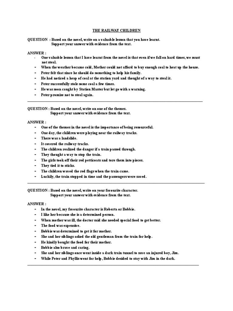 The Railway Children Notes | PDF
