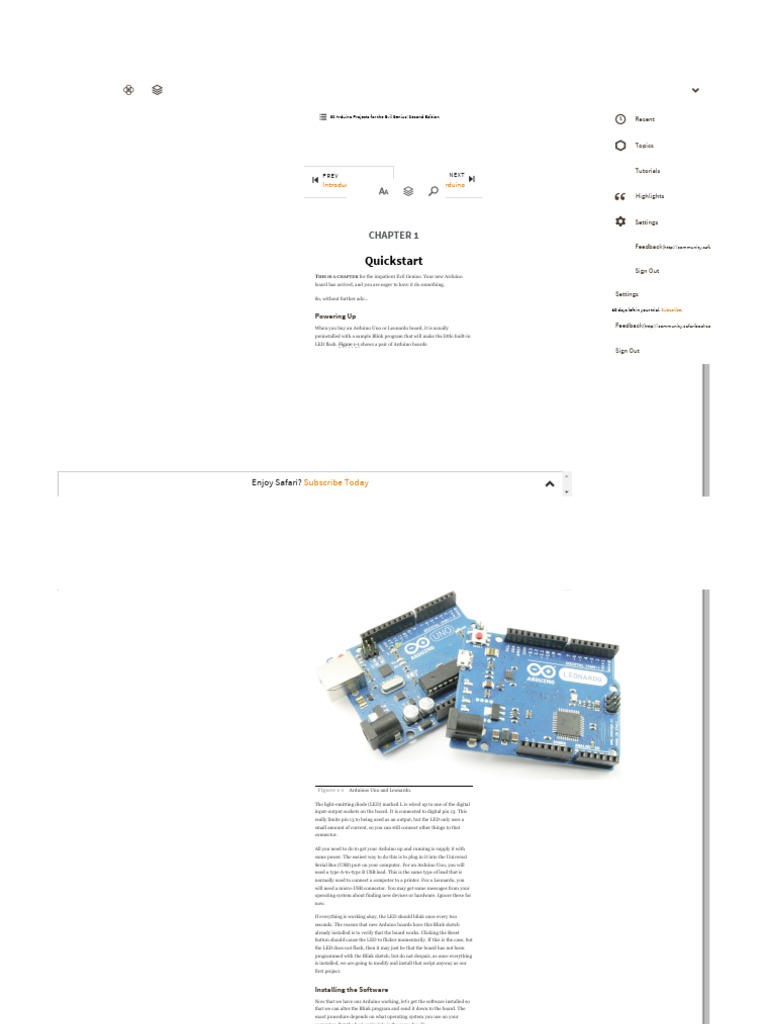 1 Quickstart - 30 Arduino Projects For The Evil Genius - Second Edition | PDF | Installation ...