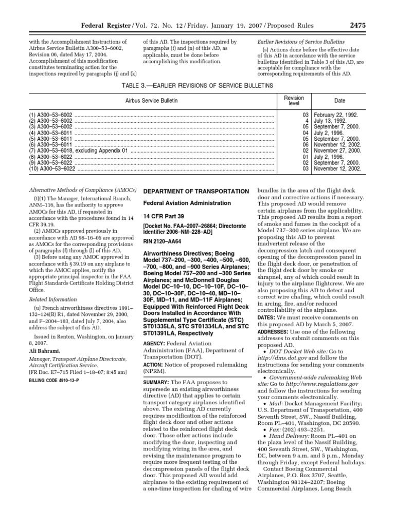 Airworthiness Directive for Boeing Models | PDF | Federal Aviation ...