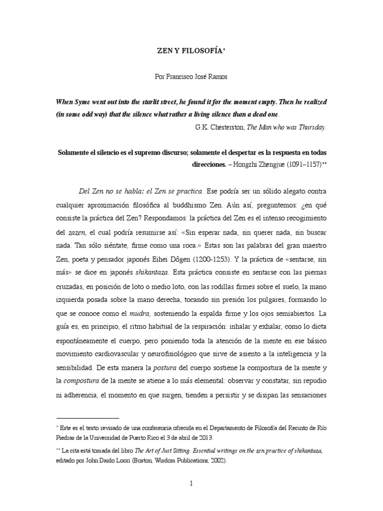 Zen y Filosofía | PDF | zen | Existencia