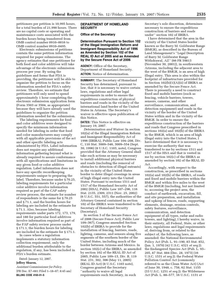 Federal Register / Vol. 72, No. 12 / Friday, January 19, 2007 / Notices ...