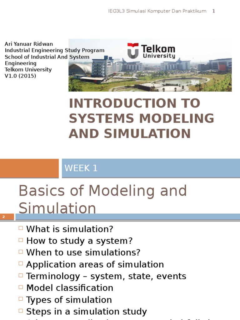 W1 - Introduction To System Modelling and Simulation | PDF | Simulation | Stochastic