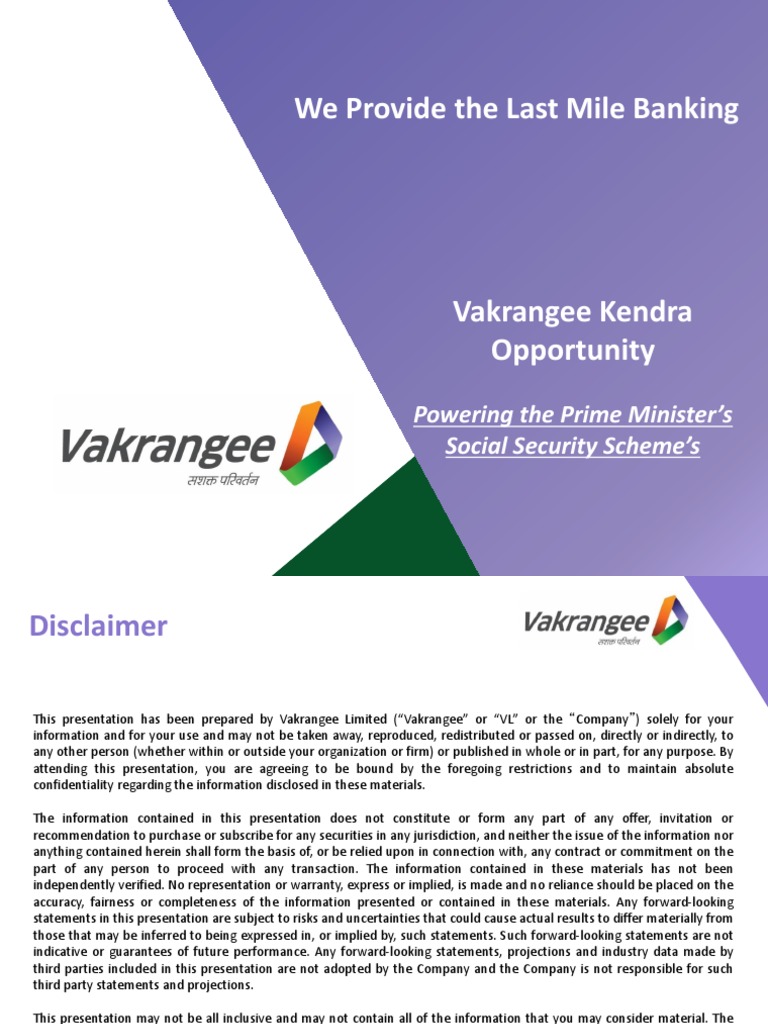 Vakrangee Kendra Urban With ATM Franchisee Opportunity - Web PDF | PDF ...