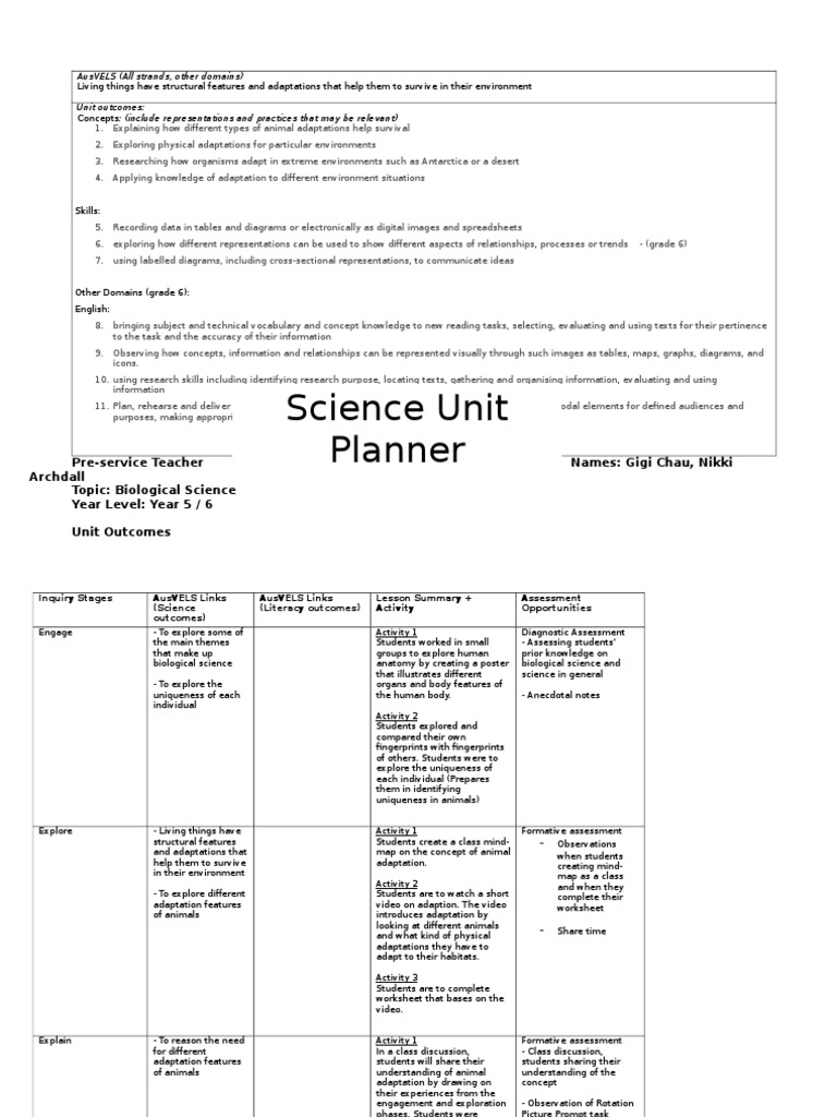 Animal Adaptations for Survival Unit | PDF | Adaptation | Science