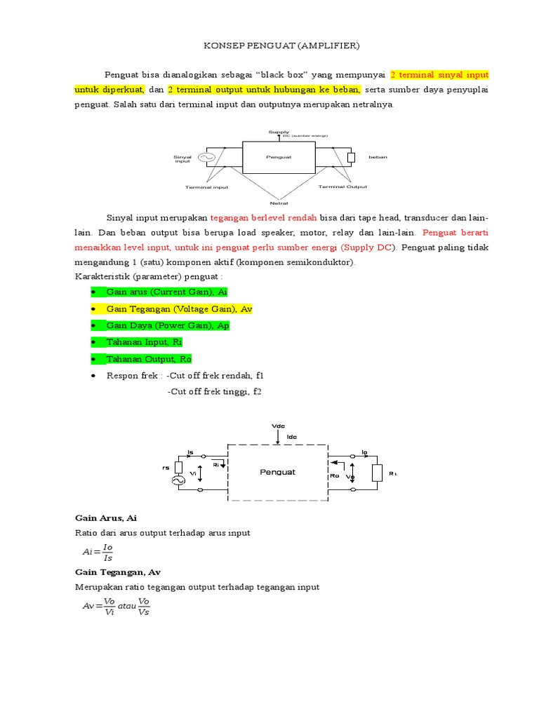 Penguat Amplifier | PDF | Metode & Bahan Ajar | Teknologi & Rekayasa