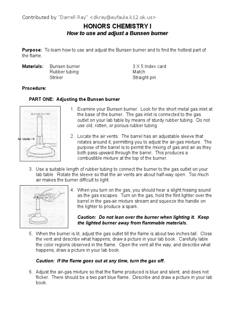 Bunsen Burner Lab | PDF | Fires | Equipment