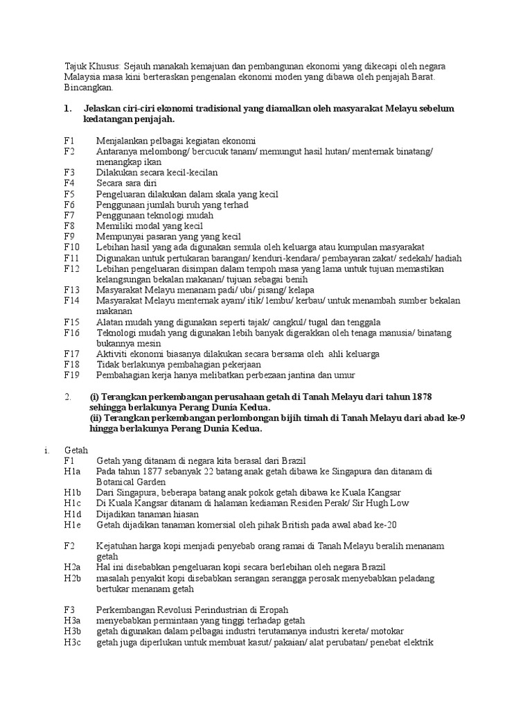 Sejarah Kertas 3 Bab 10 Tingkatan 4 | PDF
