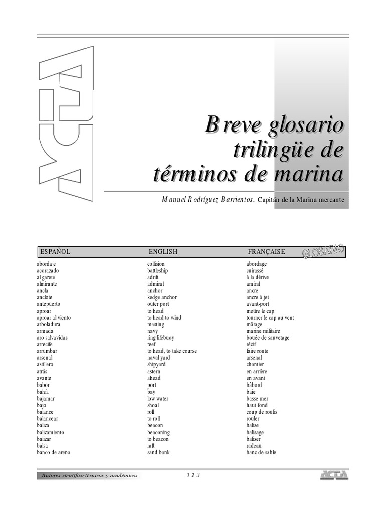 Diccionario Nautico Trilingüe | PDF | Buques | Embarcación