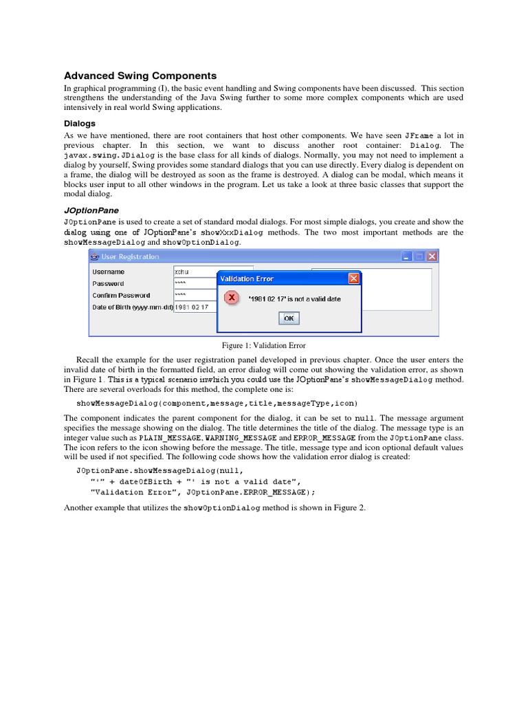 Advanced Gui Programming Pdf Modelviewcontroller Java Programming Language